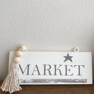 Accents | Wood Sign Market Hand Painted | Poshmark